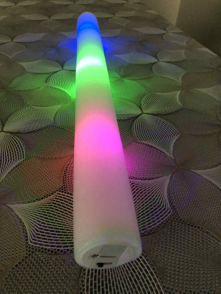 48 PCS Light Up Foam Sticks Glow Wand Rally DJ Flashing Glow Stick For ...