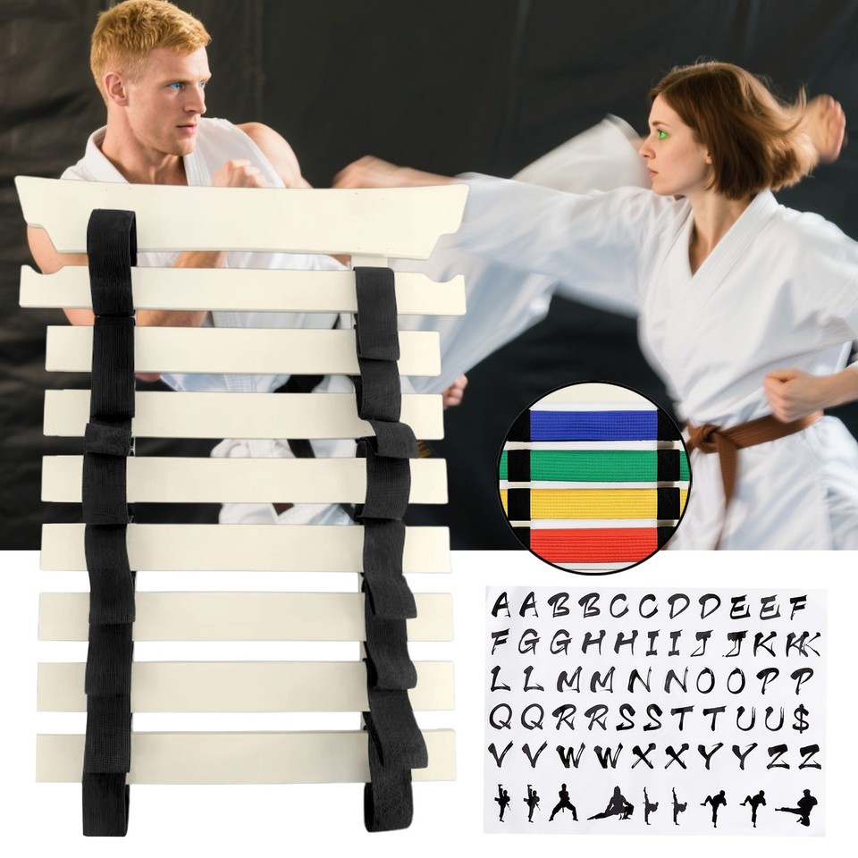 Karate Belt Display Rack Karate Belt Organizer With Hanger And Stickers ...