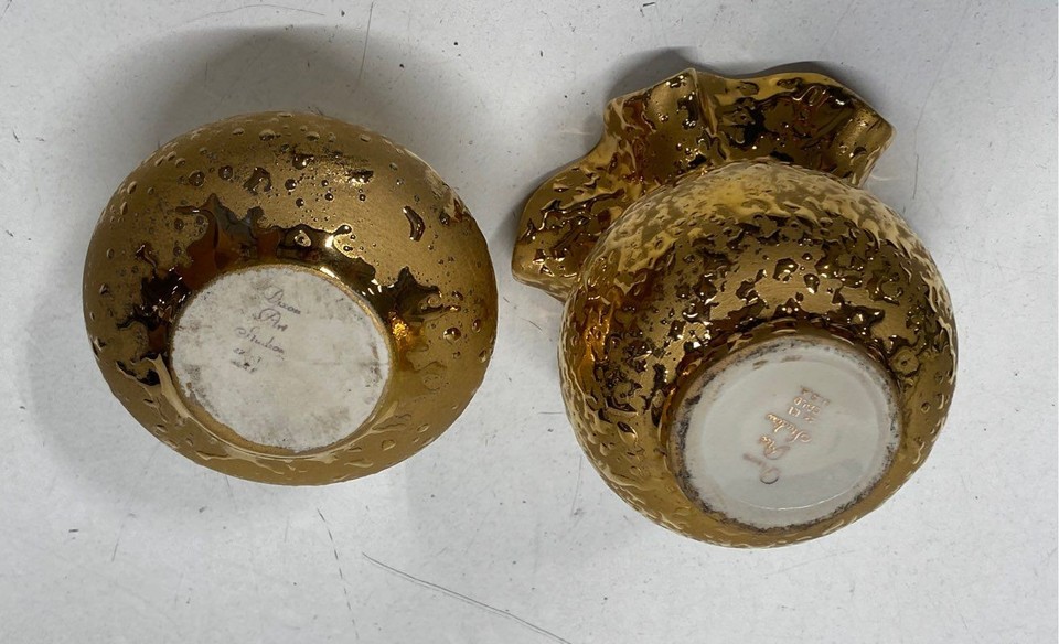Dixson Art Studios. Ceramic Art- Weeping Gold Vintage 22k Art Vases | eBay