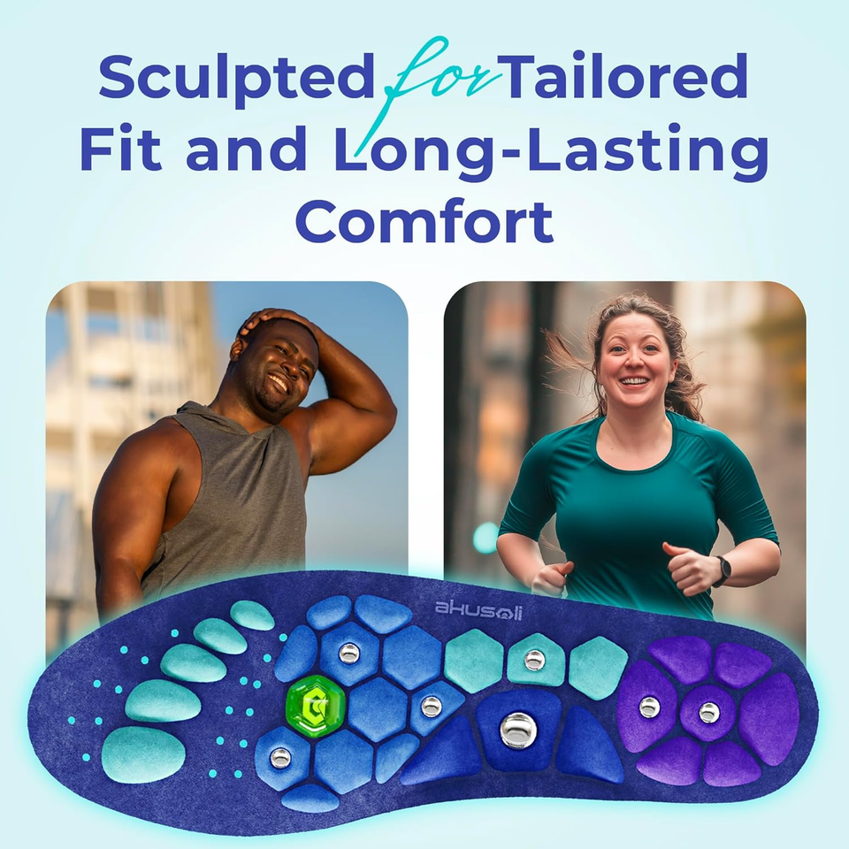 AKUSOLI Magnetic Shoe Insoles. Arch Support Inserts for Pain, Plantar ...