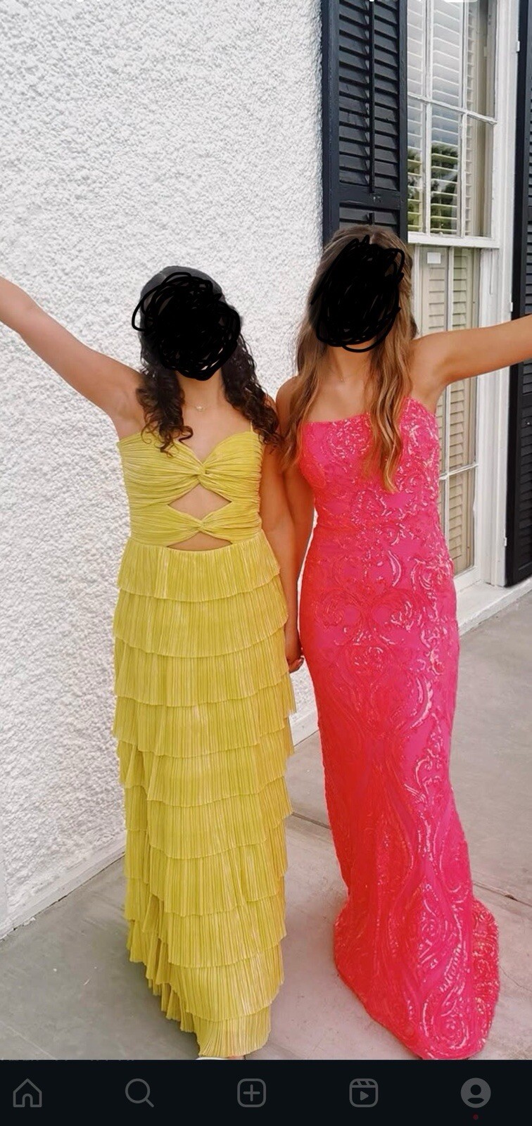 Gianni bini woman’s yellow/green prom dress with ruff… - Gem