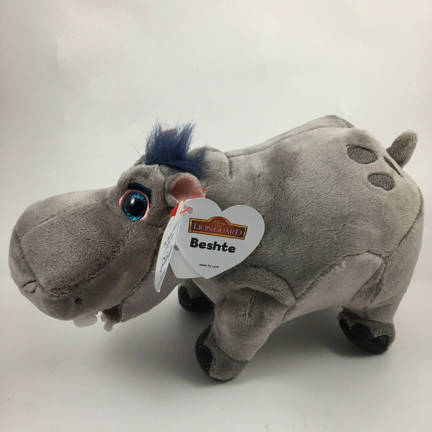 Ty Beanie Baby BESHTE Hippopotamus (Disney The Lion Guard) 6" Plush Toy ...