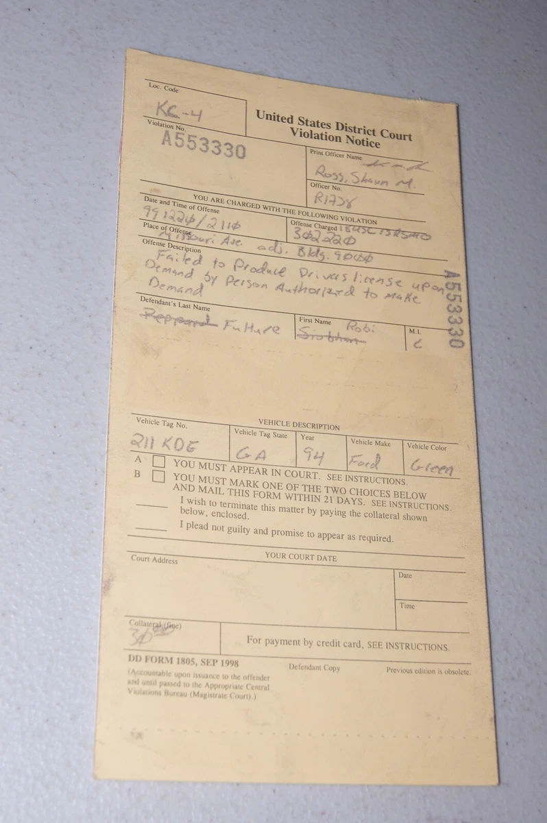Police Ticket