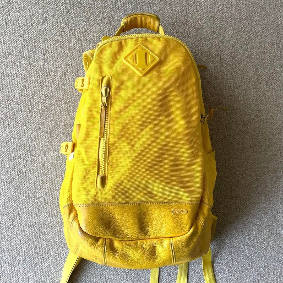 VISVIM Backpack Bag Ballistic Yellow Leather Used - Gem