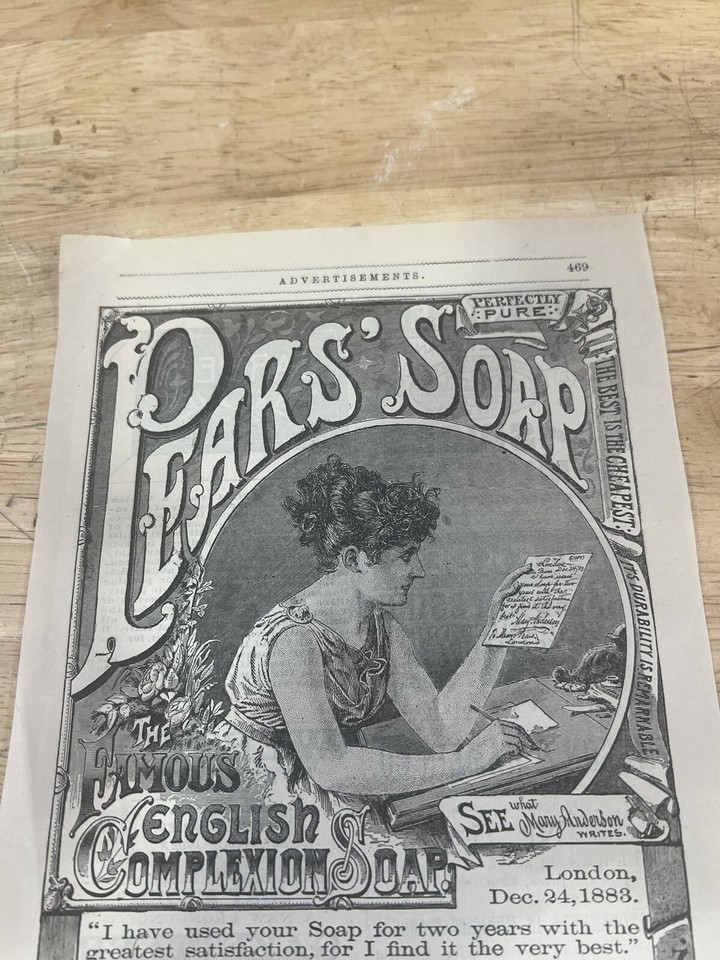 Antique 1883 Pears Soap Paper Advertisement | eBay