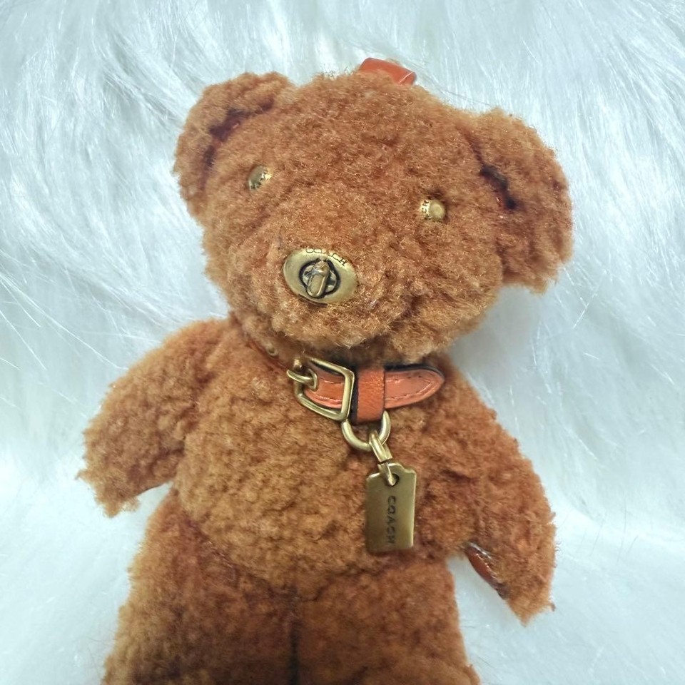 Rare Discontinued COACH Teddy Bear Bag Charm Keychain Brown Plush CH112 ...