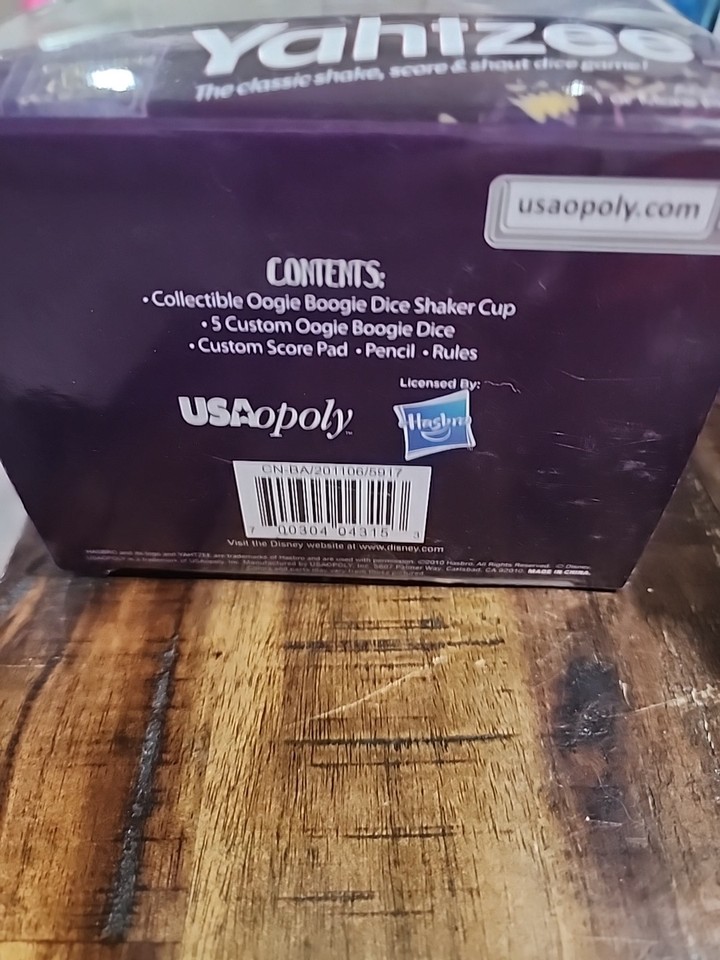 The Nightmare Before Christmas Collectors Edition Oogie Boogie Yahtzee ...