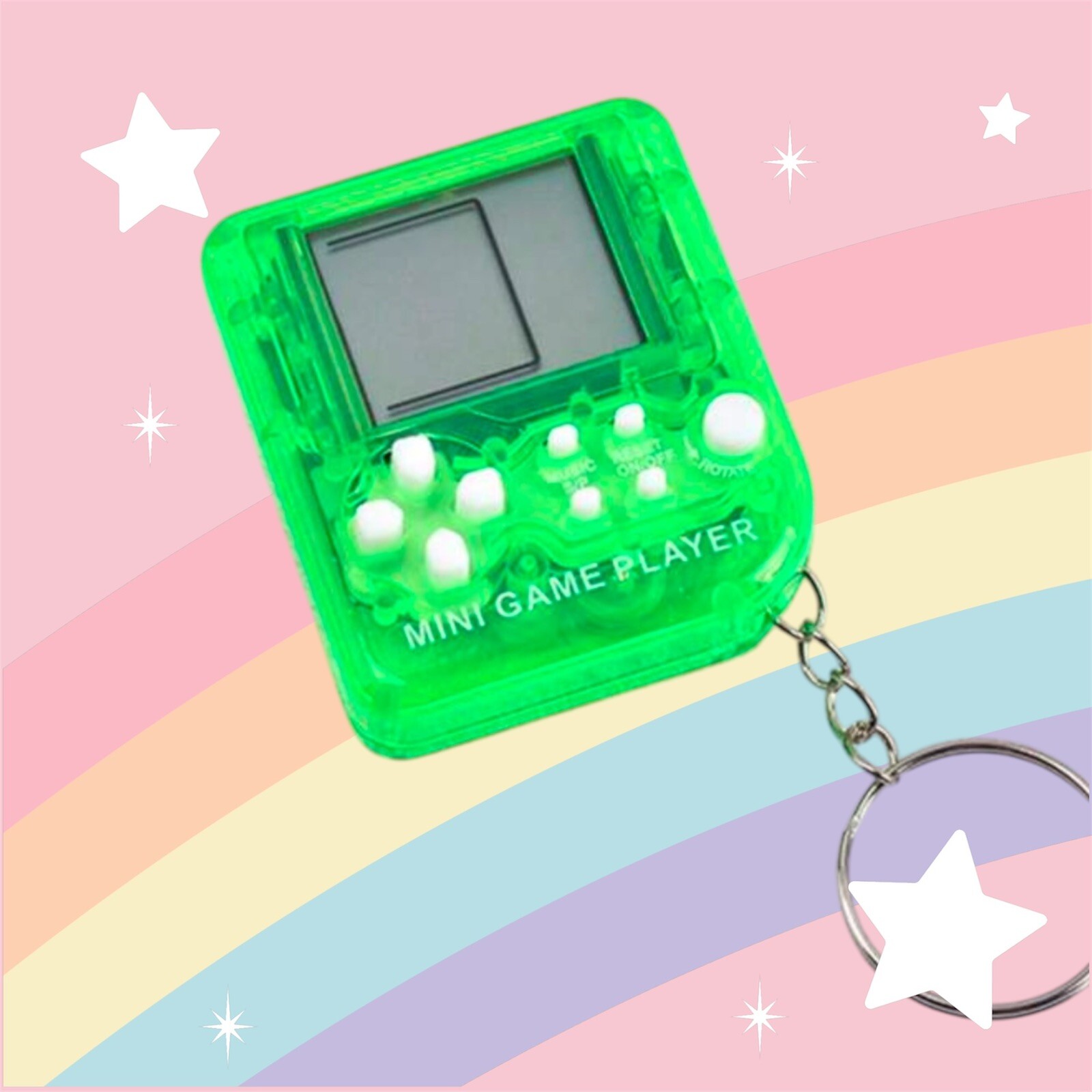 Mini Game Console Keychain Brick Game Portable Handheld Gift Keyring ...