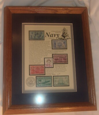 A GLIMPSE OF THE PAST THROUGH THE NAVY COLLECTION STAMPS FRAMED NICE ...