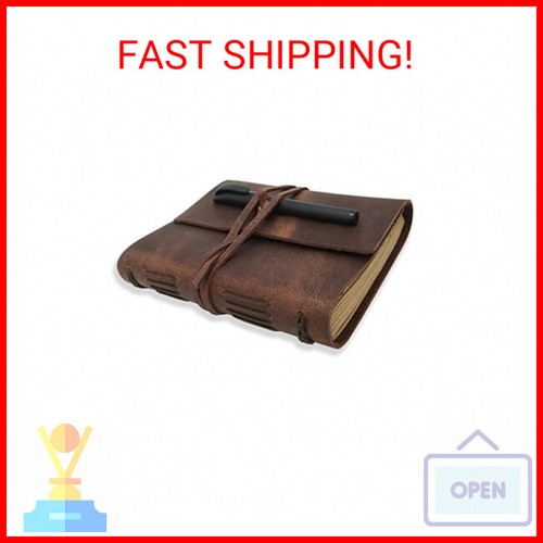 Leather Journal Writing Notebook - Genuine Leather Bound Daily Notepad ...