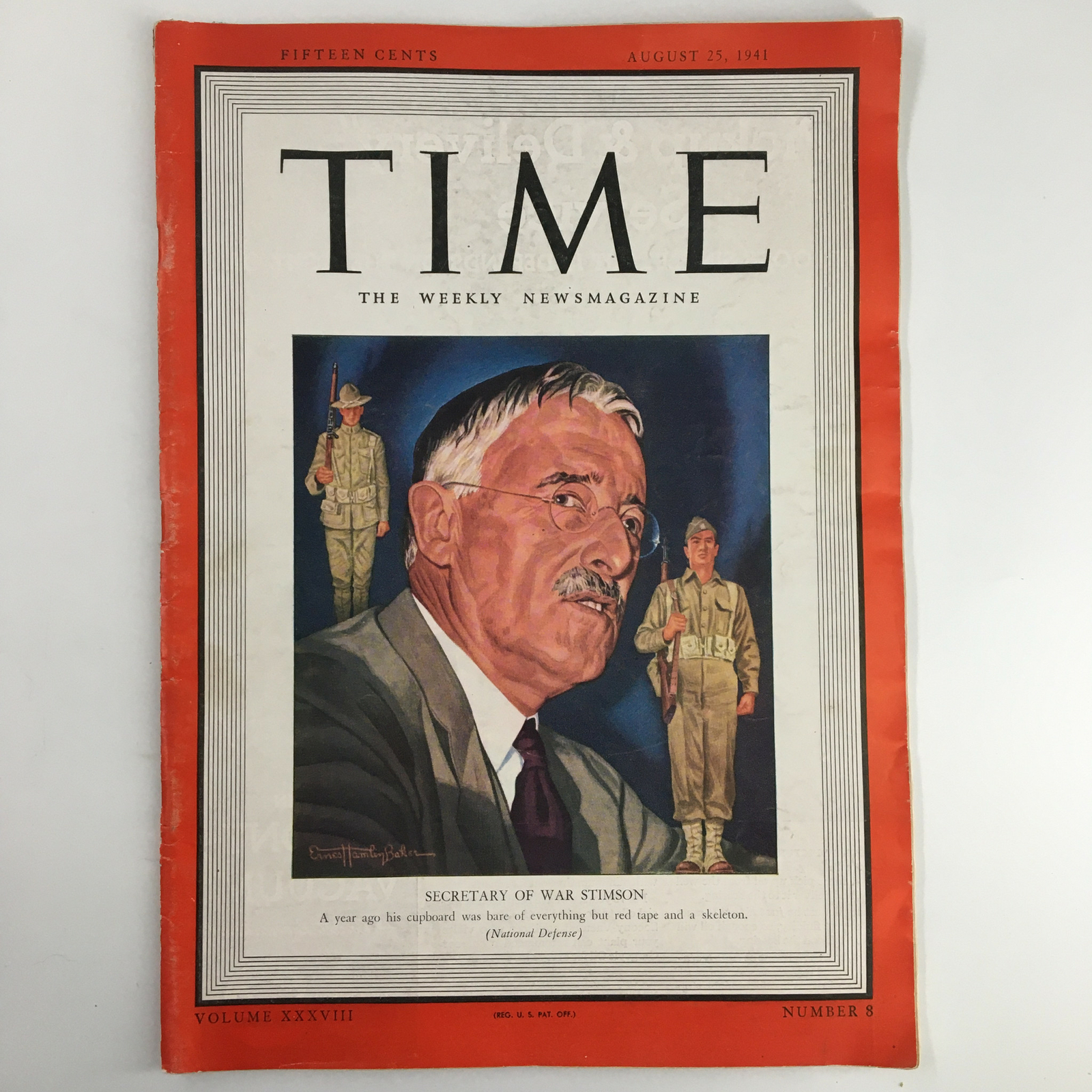 VTG Time Magazine August 25 1941 Vol. 38 No. 8 Secretary of War Henry ...