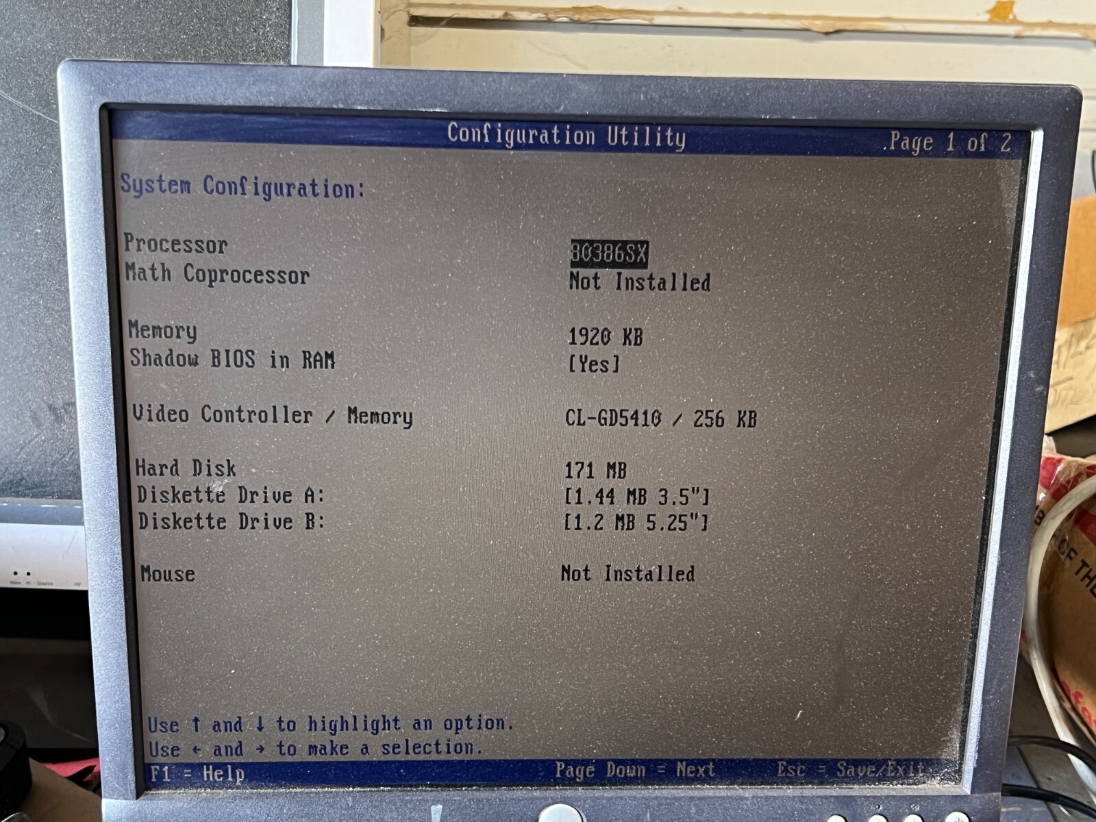 RARE! Vintage IBM Consultant PS/1 2155-C14 Intel 386SX 1920KB Ram - 171 ...