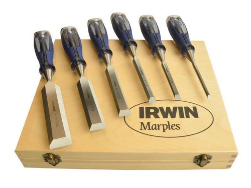 Irwin Chisel Set Marples M750 6pc Bevel Edge Split Proof In Case ...