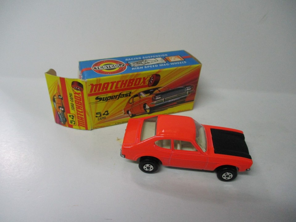 Matchbox Lesney Superfast SF54 Ford Capri- SALMON body with black hood ...