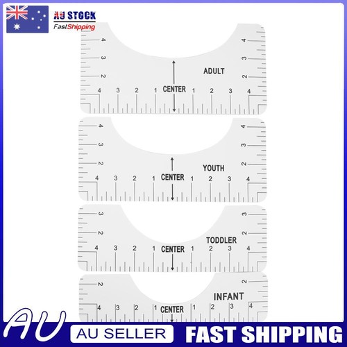 4pcs T-shirt Alignment Ruler Clothing Design Craft Neckline Center ...