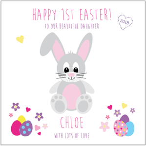 Personalised 1ST FIRST EASTER CARD Bunny Daughter Granddaughter | eBay