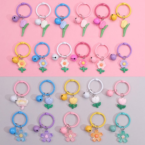 Cute Candy Color Flowers Keychain Resin Key Holder Girls Bag Pendant ...
