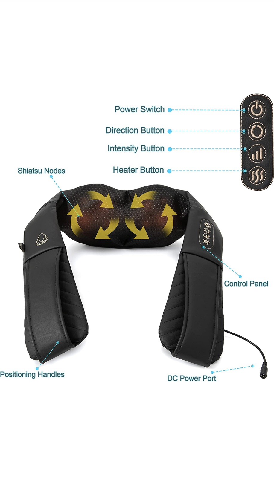 InvoSpa Shiatsu Back Shoulder and Neck Massager with Heat - Deep | eBay