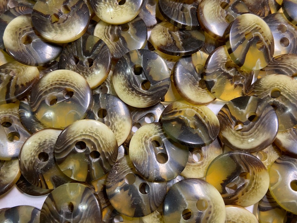 BEST! Imitation Tortoise/Horn Swirl Button Brown/Cream 13mm 18mm 28mm ...