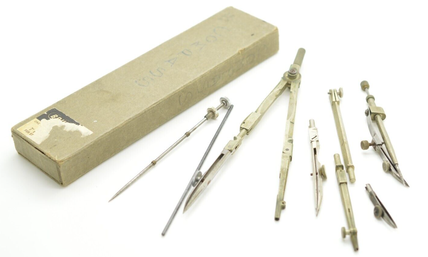 Vintage Keuffel & Esser K&E Germany Drawing Instruments Drafting Set w ...