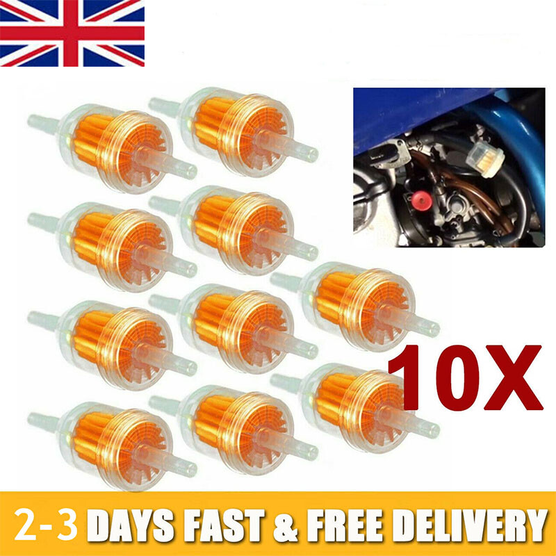 10X Universal Petrol Inline Fuel Filter LARGE Car Part Fit 6 Mm And 8 ...