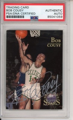 1996 Topps Stars Bob Cousy Signed Card PSA DNA COA Autograph Boston ...
