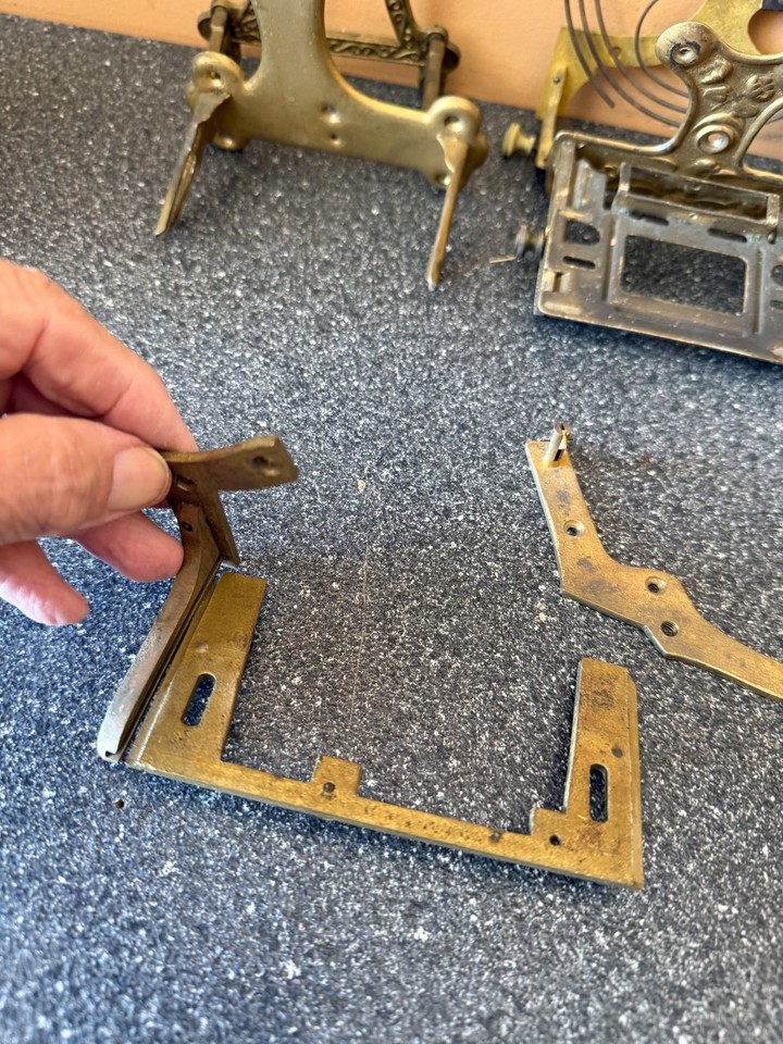 Lot of 4-Antique-Brass-Weight Vienna Regulator Clock Movement-Mounting ...