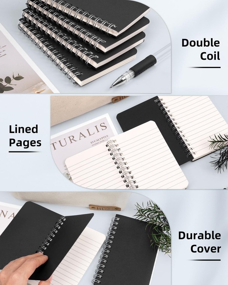 Mini Spiral Notebooks 3x5 Bulk, Pocket Notebooks Memo Pads 30 Packs ...