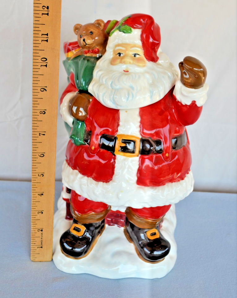 Santa Cookie Jar With a Bag of Toys On A Roof Top 12” X 8” New! | eBay UK