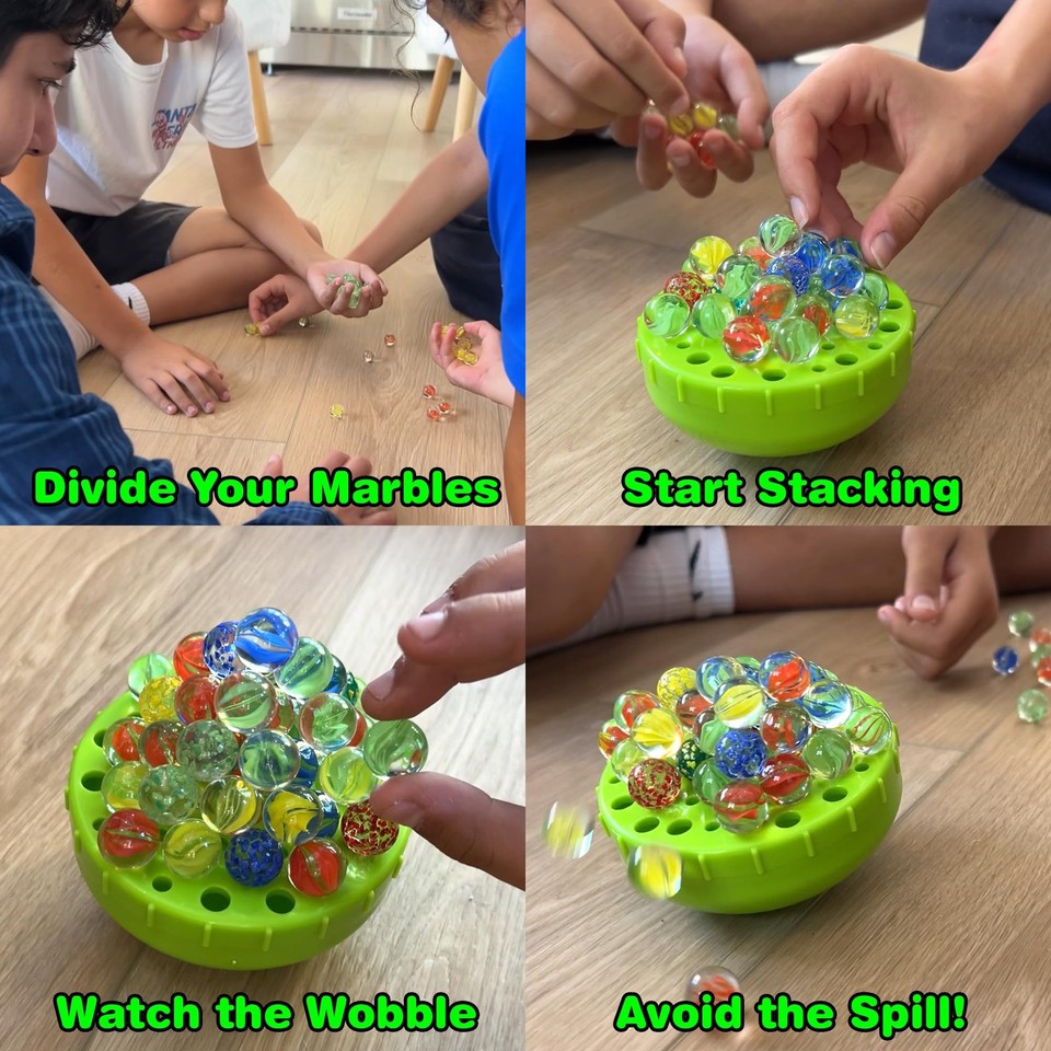 WobbleBall Marble Balance Game, 50 Marbles Included, Skill & Dexterity ...