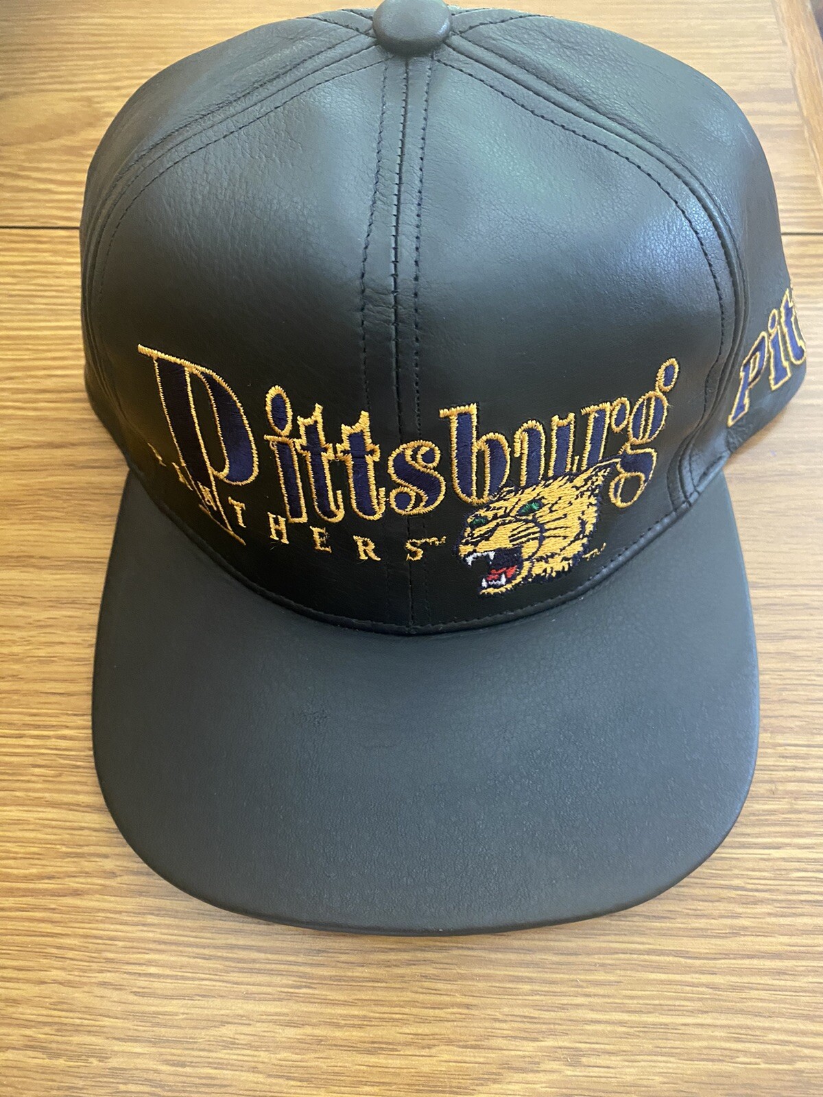NWT University Of Pitt Pittsburgh College Panthers Cap Leather Baseball ...