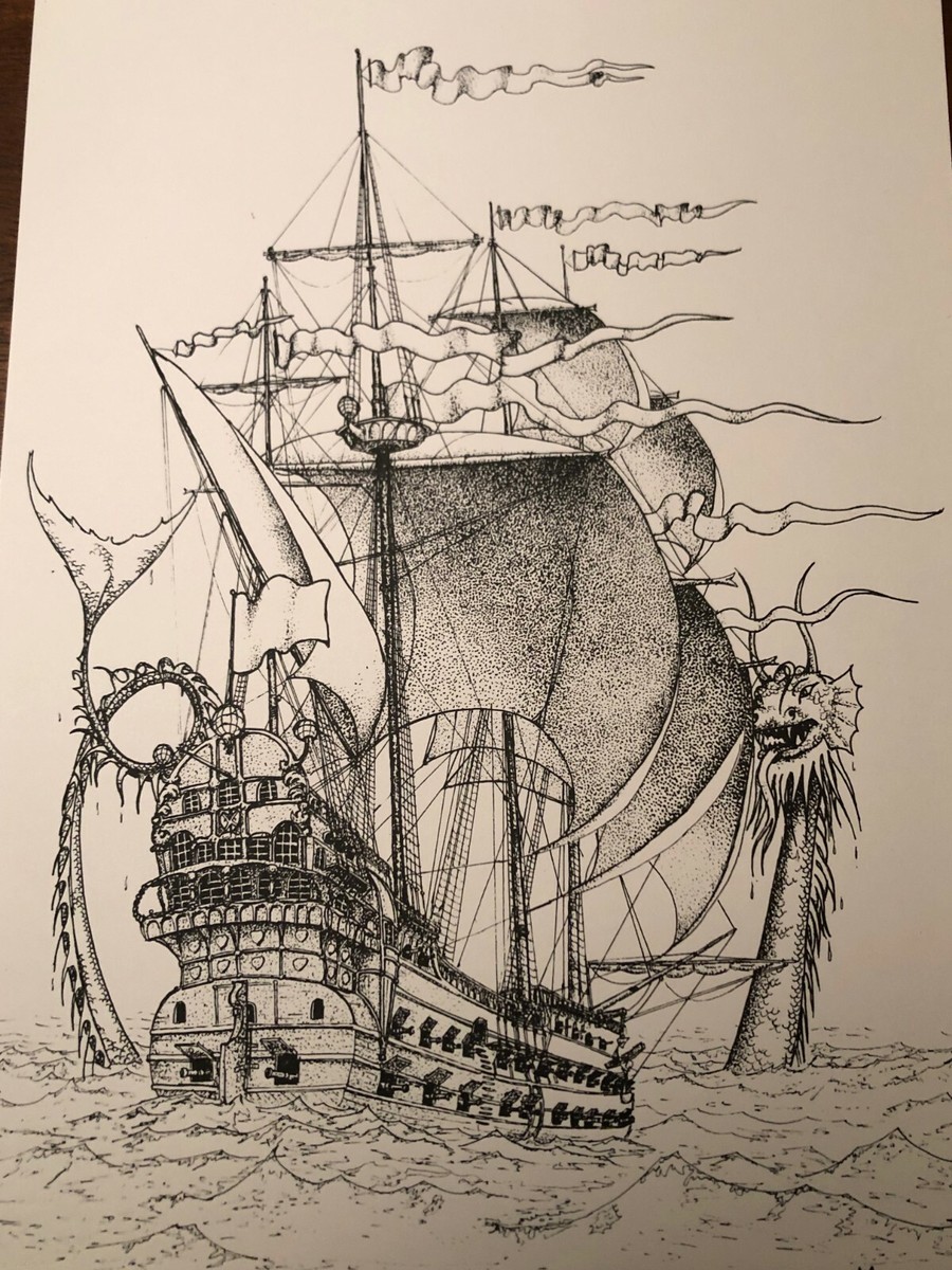 Vintage Sea Monster Illustration