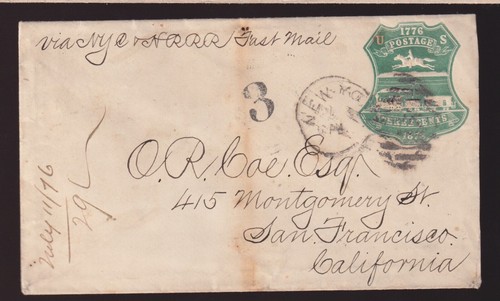 UNITED STATES U219 COVER NEW YORK TO SAN FRANCISCO RAILROAD FAST MAIL ...