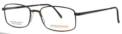 STETSON ST330 110 Tungsten Mens Rectangle Full Rim Eyeglasses 56-18-145 ...