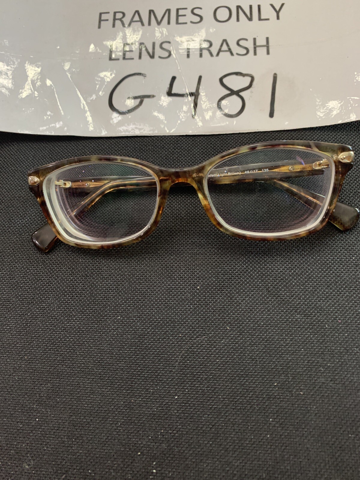 Coach Eyeglasses HC6065 6065 5287 Confetti Light Brown/Gold Frame 49mm ...