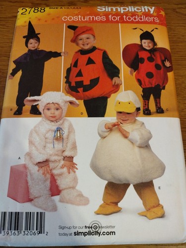 Simplicity 2788 Pumpkin, Lamb, Duck, Witch, Ladybug Sz 1/2-4 UNCUT ...