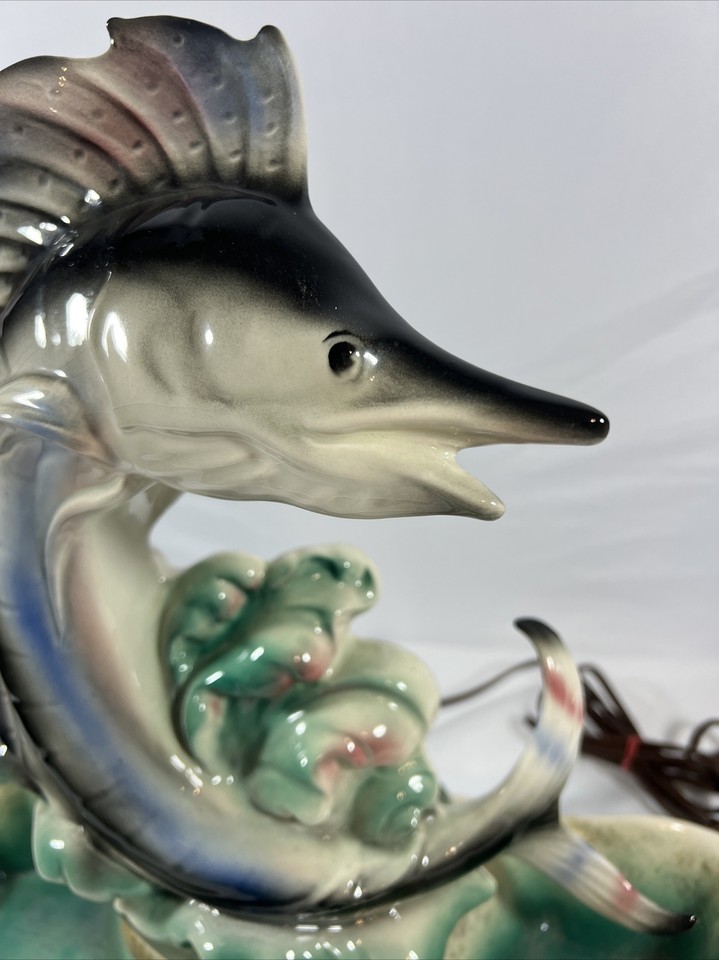 Vintage 1957 Lane & Co Van Nuys CA Mid Century MCM Marlin Fish TV Lamp ...