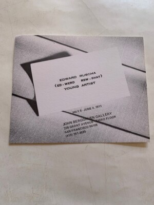 EDWARD RUSCHA (ED -WERD REW- SHAY) YOUNG ARTIST: INVITATION CARD | eBay