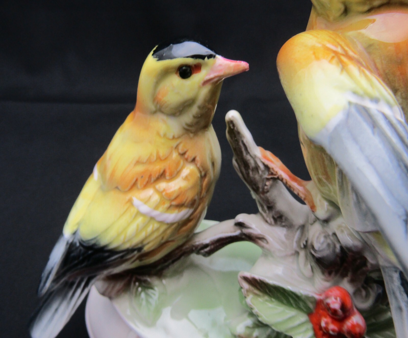 Napcoware Japan Porcelain Pair Gold Finch Birds Vintage Statue Figurine ...