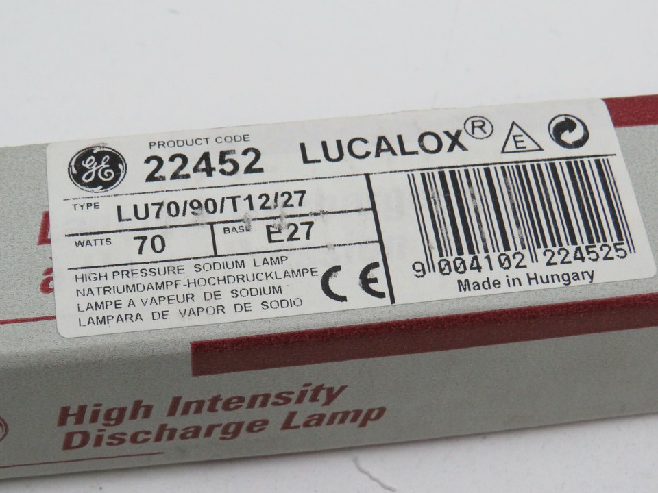 GE LU70/90/T12/27 High Pressure Sodium 70-Watt Tubular Lamp Light Bulb ...