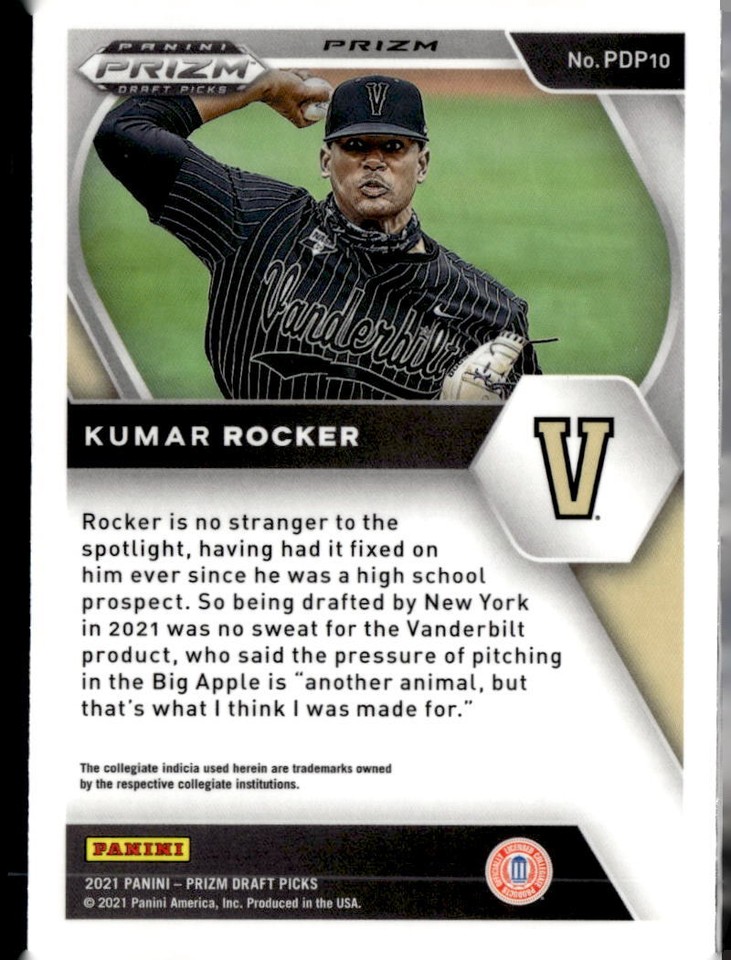 2021 Panini Prizm Draft Picks #PDP10 Kumar Rocker Silver Prizm ...