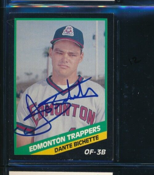 1988 CMC #23 Dante Bichette XRC Edmonton Trappers Signed Autograph ...