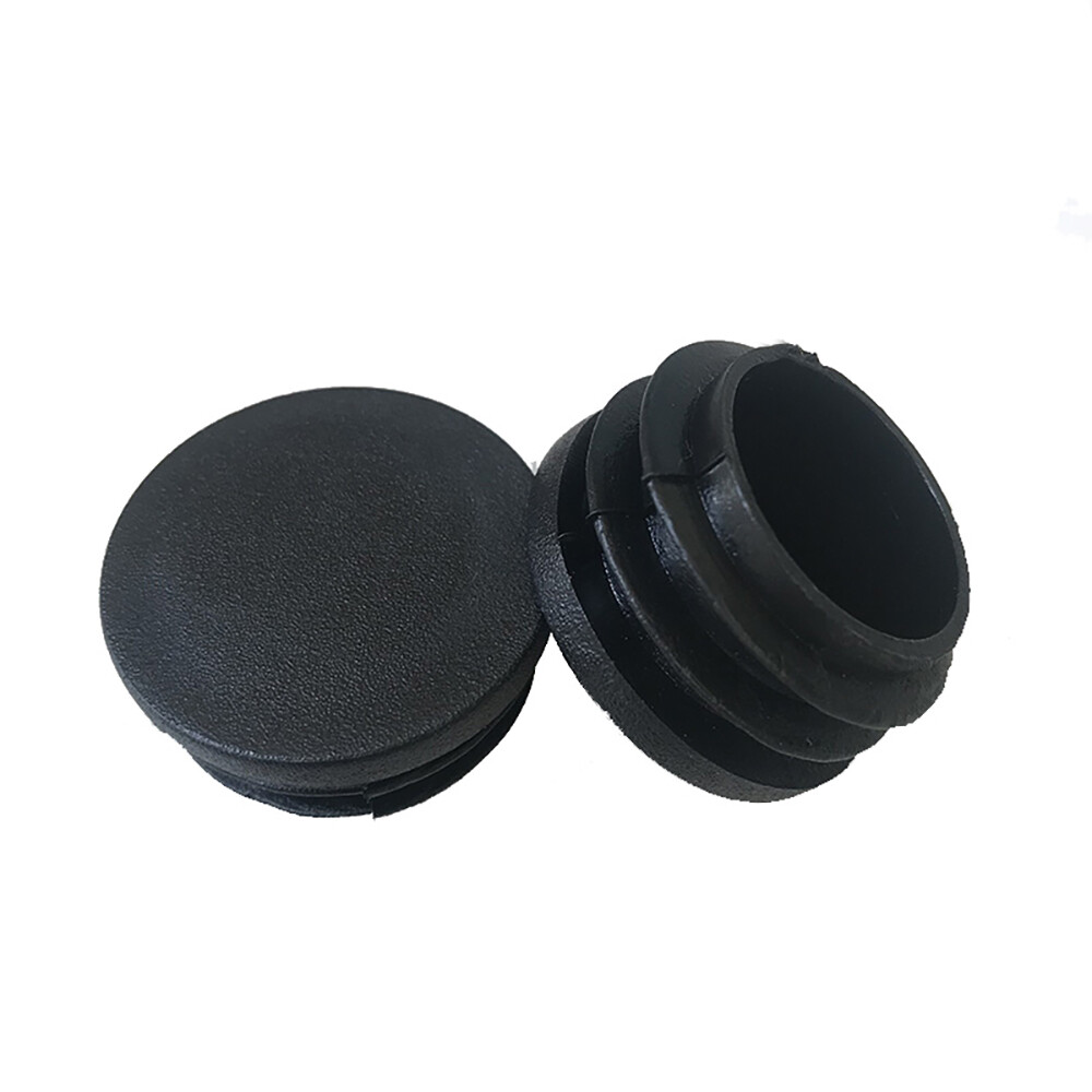 Round Plastic Blanking End Caps Pipe Tube Inserts Plugs Bungs Black ...