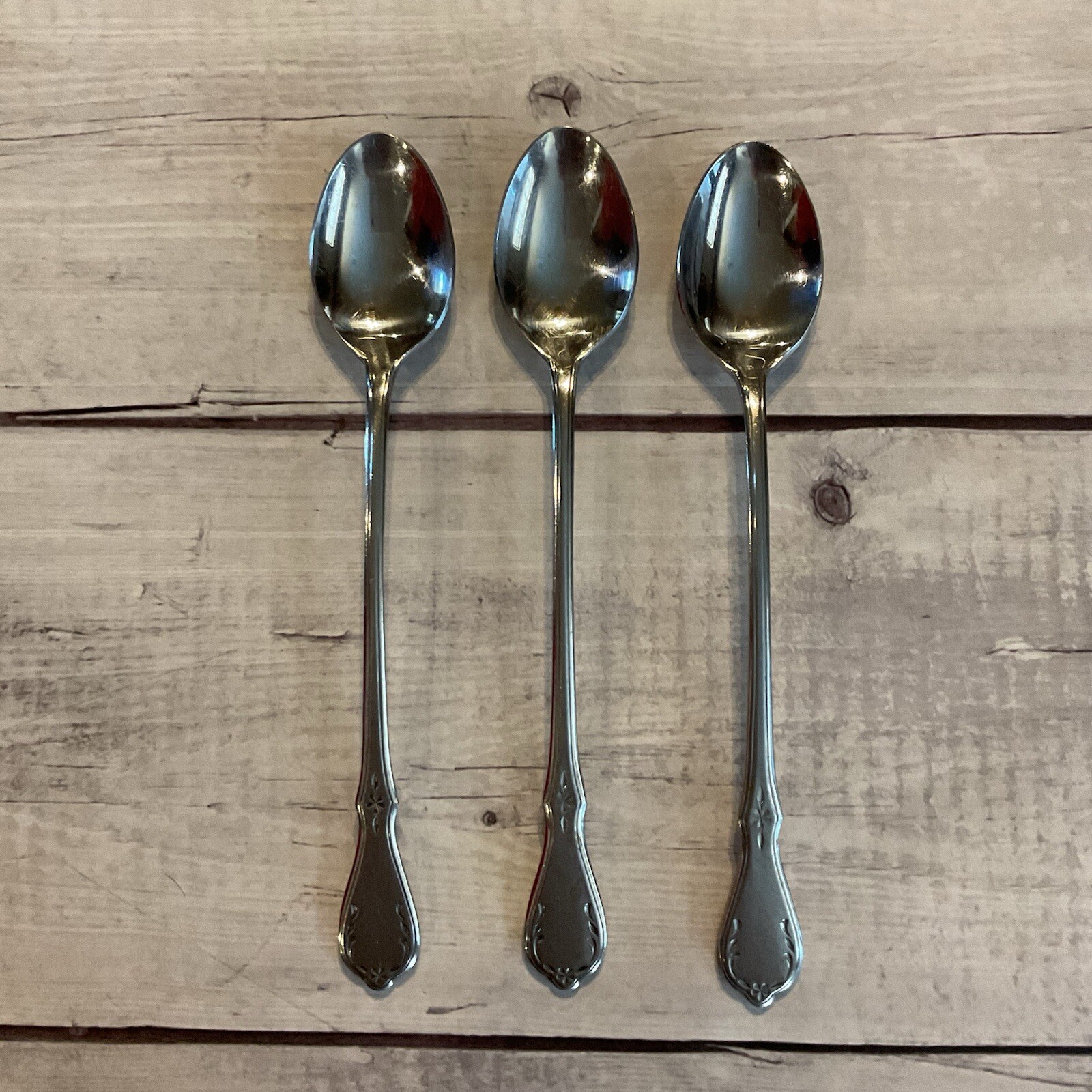 Oneida Northland Evening Star Stainless Flatware Iced Tea Spoons Korea ...