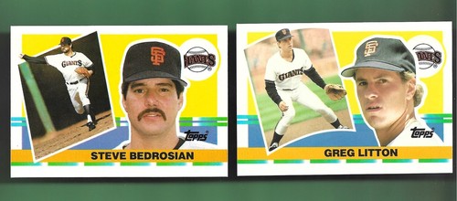 BOTH! 1990 Topps BIG Card STEVE BEDROSIAN/GREG LITTON SAN FRANCISCO ...