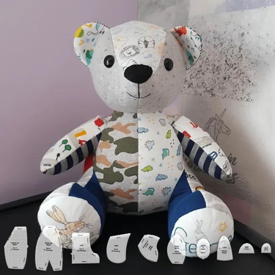 10 Pcs Memory Bear Sewing Patterns Template Memory Bear Acrylic ...