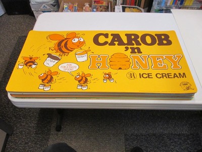 Baskin Robbins ice cream 1979 CAROB HONEY store display sign poster ...