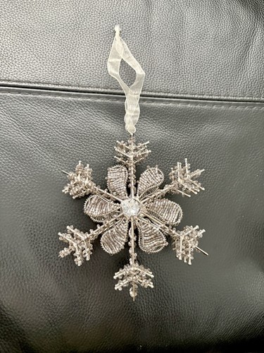 Pottery Barn Rhinestone 3D Snowflake Christmas Ornament Vintage 7.5” | eBay