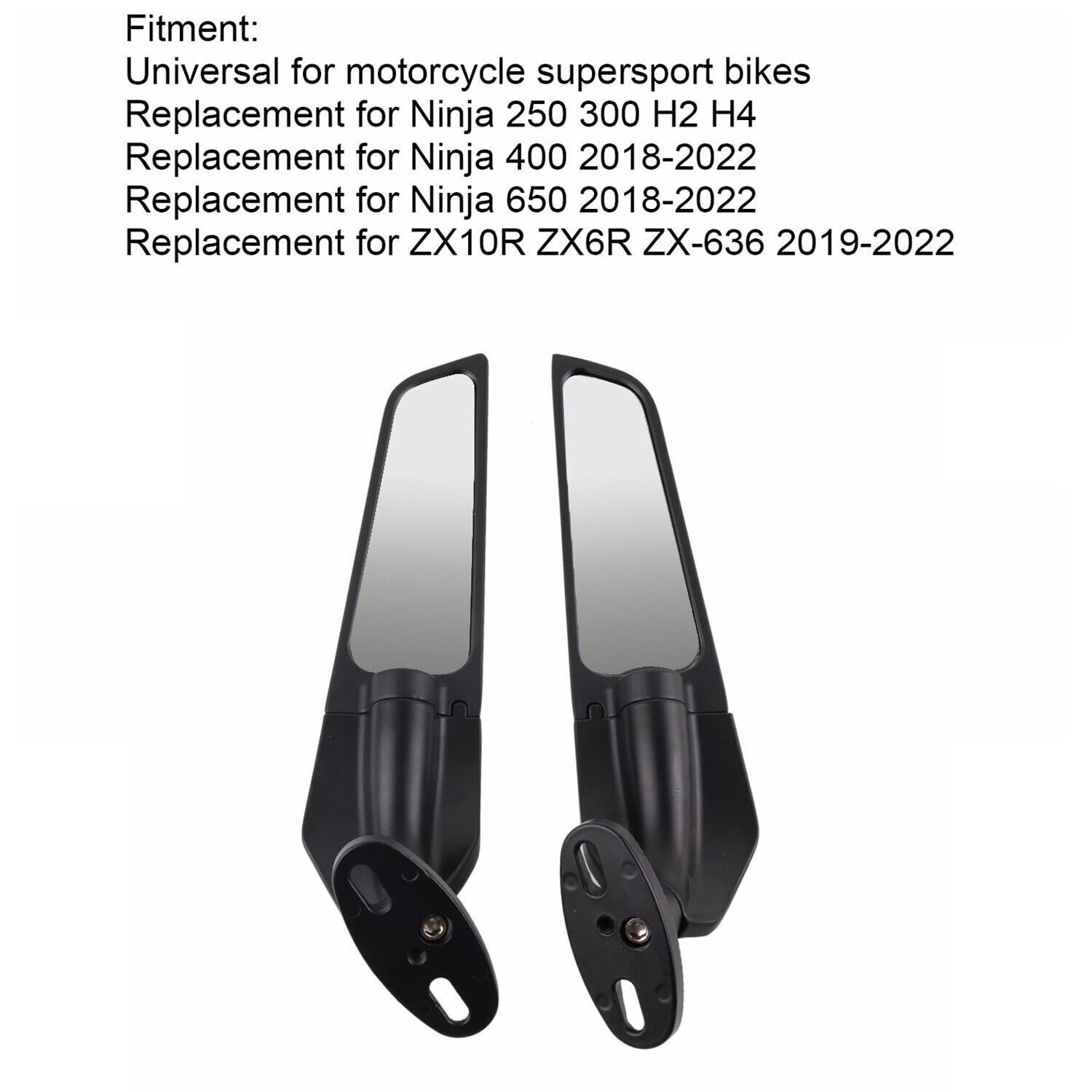 2x Fit For Yamaha YZF R1 R3 R6 Side Mirrors Rearview Wind Wing Mirror ...