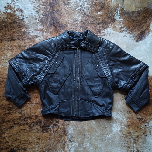 Blouson Cuir Véritable Noir Vintage 80's Verri Uomo Leather Jacket M ...
